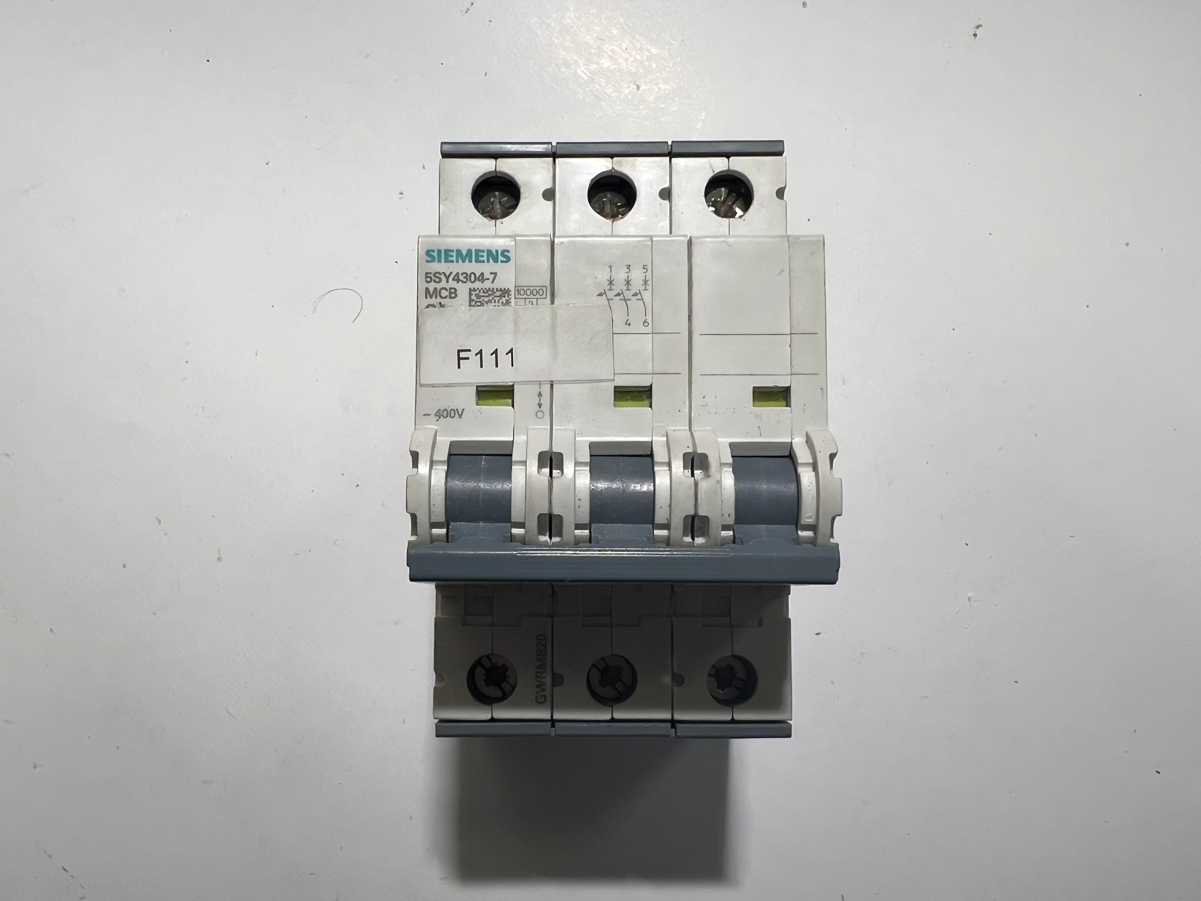 SIEMENS 5SY4304-7 Miniature Circuit Breaker MCB 3A C-Characteristic 23 – HEXAGON Spare Parts