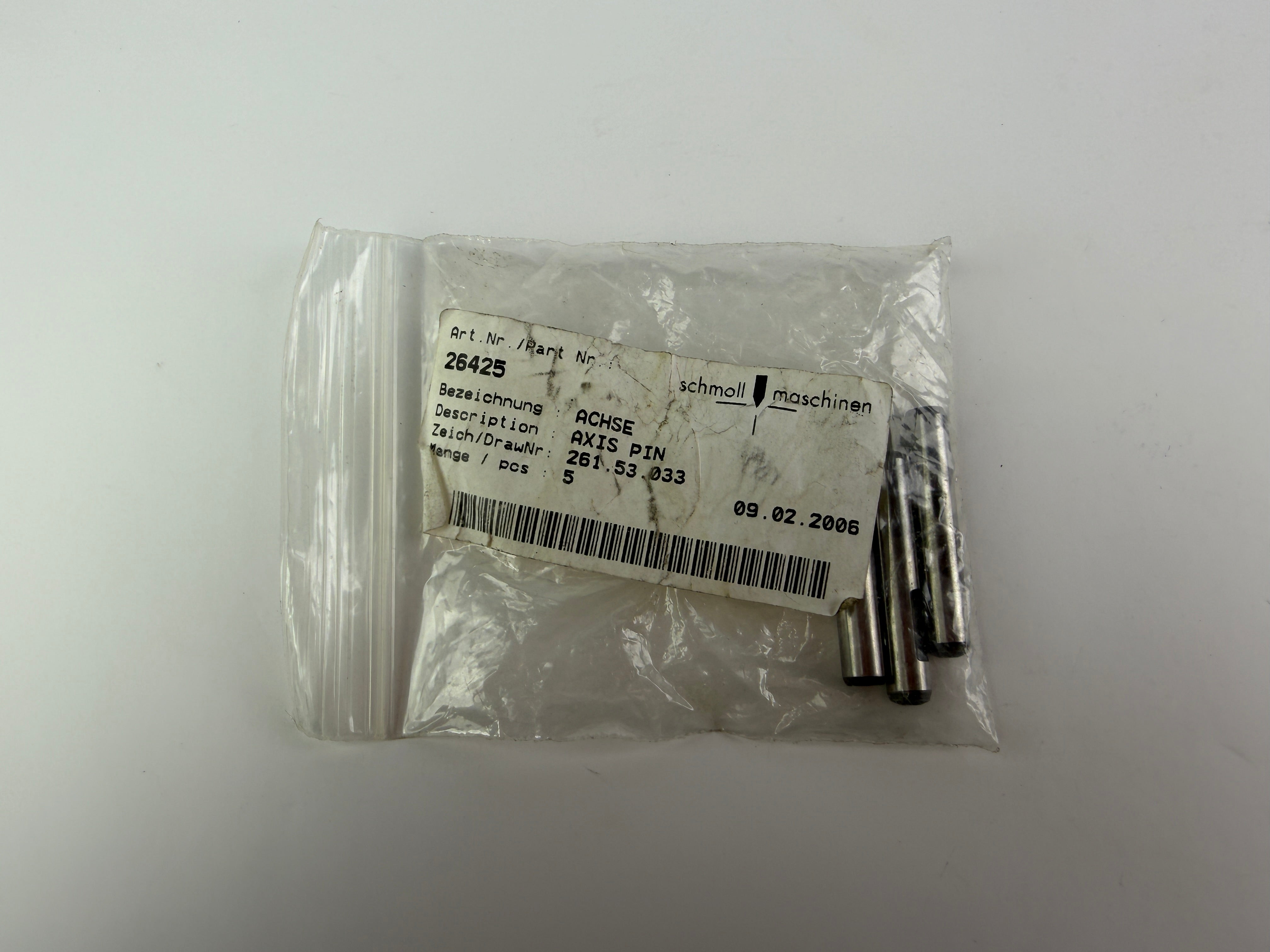 Schmoll Maschinen 26425 Axis Pin – ACHSE – 3 Pieces – HEXAGON Spare Parts